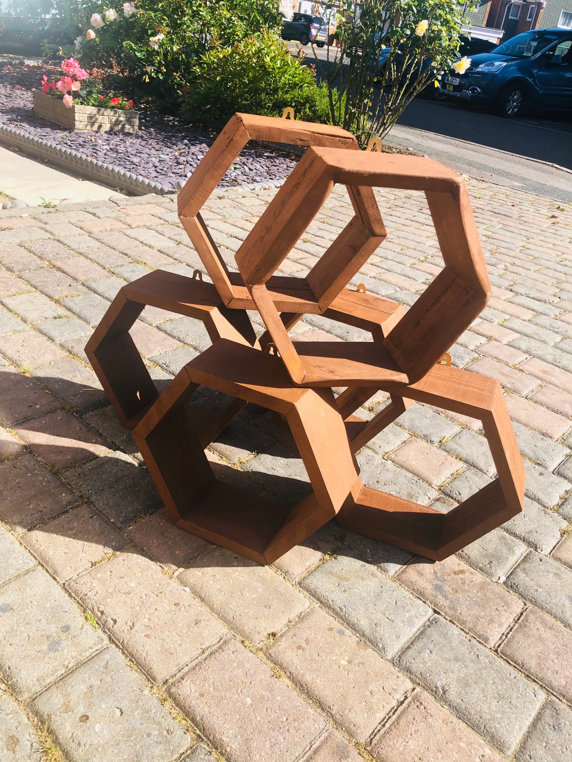Pallet Hexagon Shelf Hanging Shelving - Etsy UK