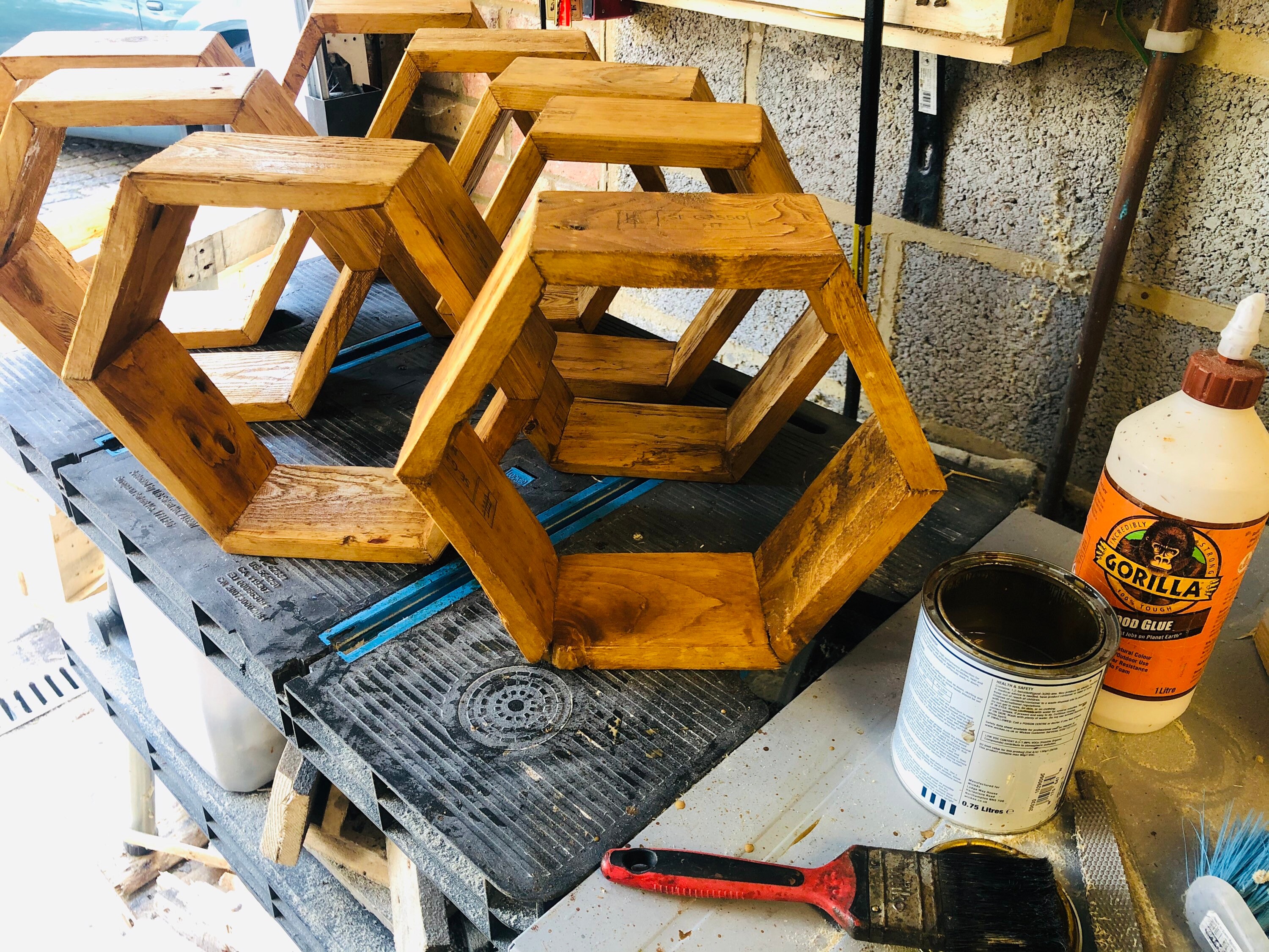 Pallet Hexagon Shelf Hanging Shelving - Etsy UK