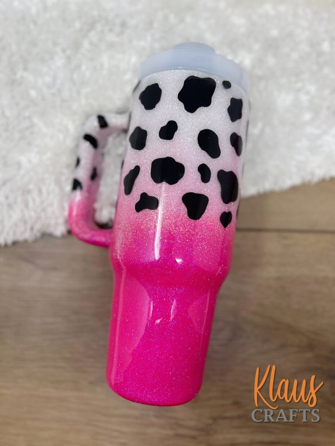 Hot Pink Cow Print 40 Oz Dupe, Custom 40 Oz, Glitter Cowhide, Pink ...
