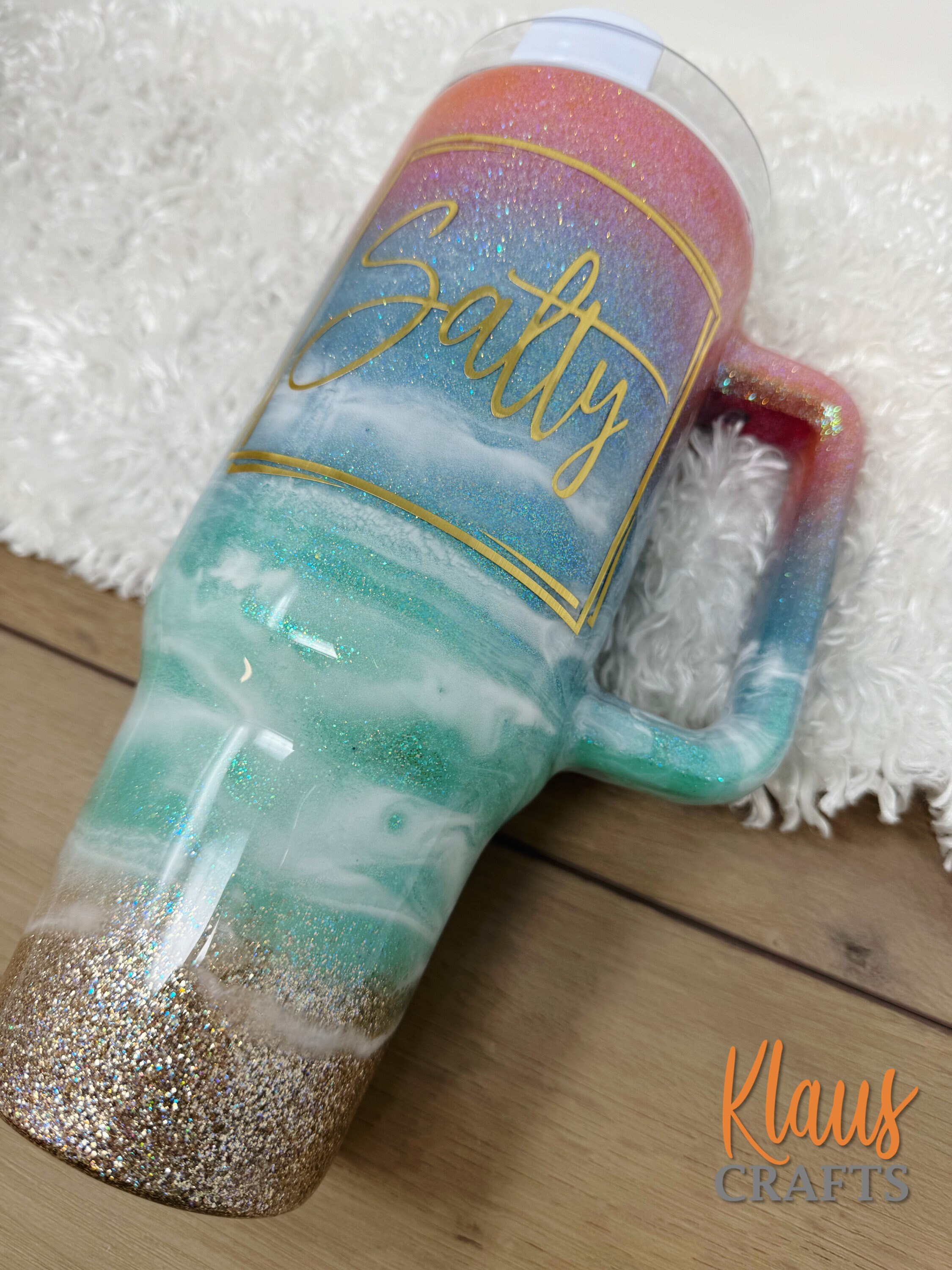 Sunset Ocean 40 Oz Dupe, Custom Ocean 40 Oz, Glitter Ocean, Sunset Sea ...
