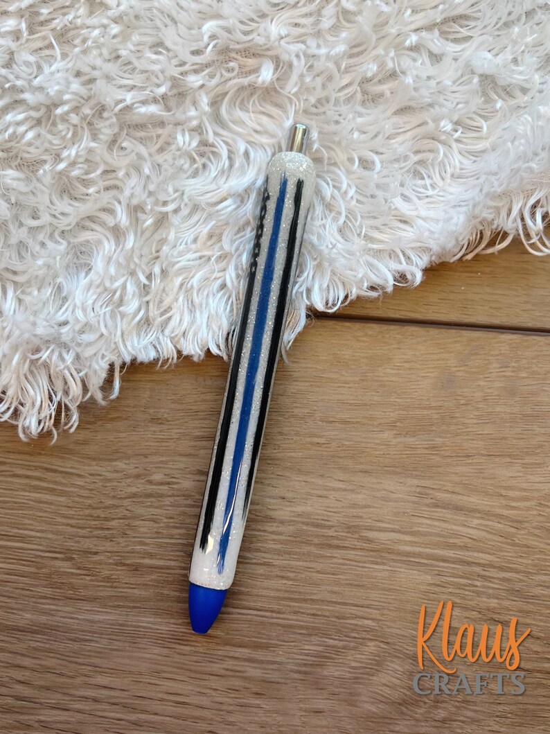 Made to Order Thin Blue Line Pen, Personal Refillable Gel Pen! Blue ...