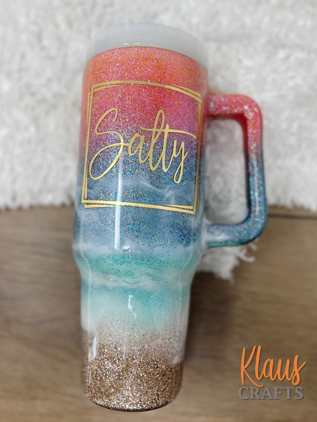 Sunset Ocean 40 Oz Dupe, Custom Ocean 40 Oz, Glitter Ocean, Sunset Sea ...