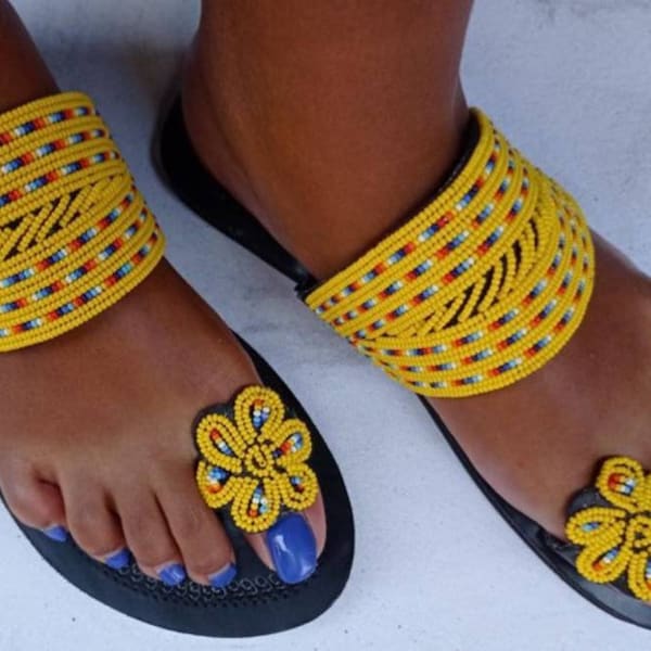 Beaded Sandals - Etsy
