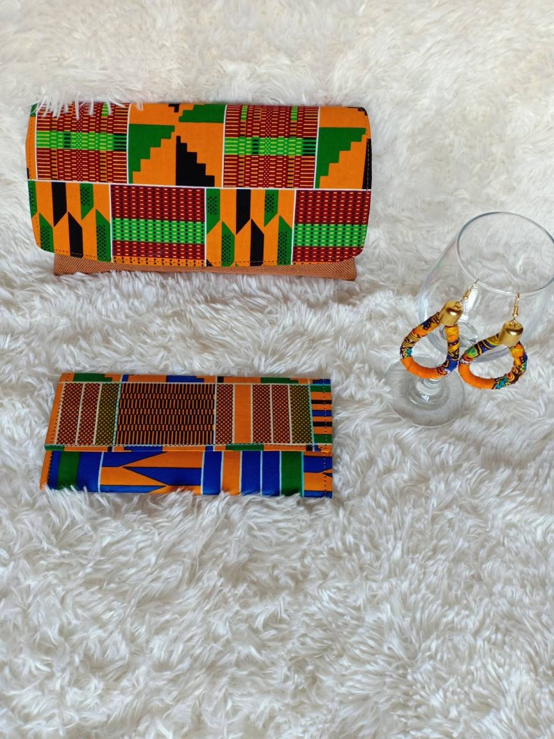 African Purses With a Matching Wallet and Earringsafrican - Etsy