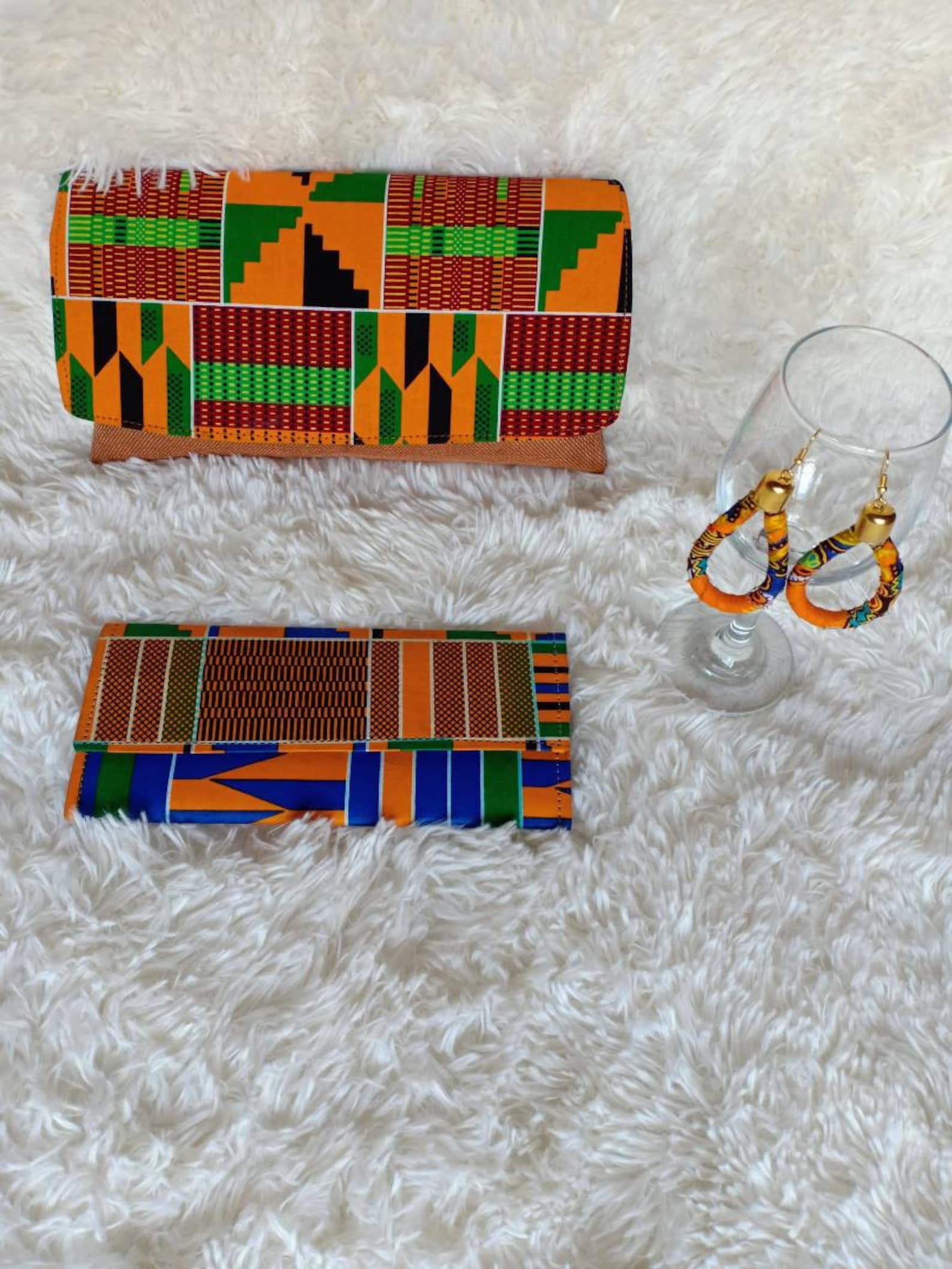 African purses with a matching wallet and earringsAfrican | Etsy