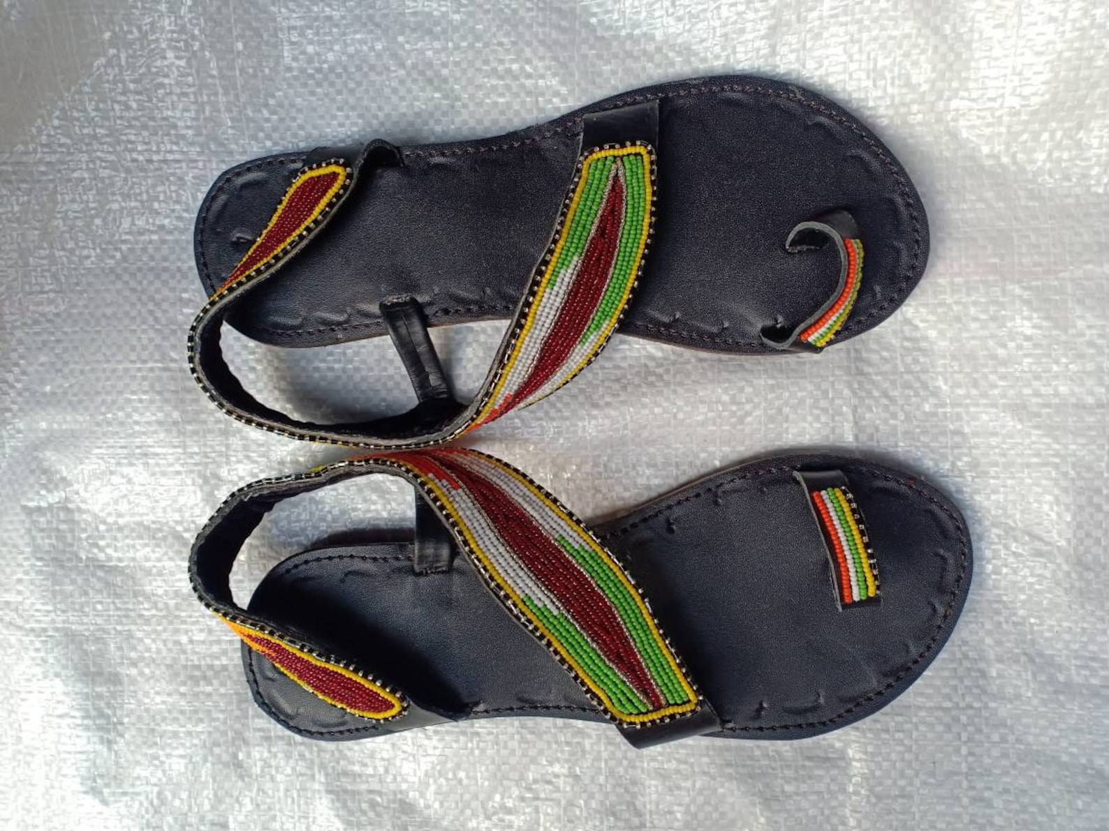 African leather beaded sandalswomen sandalsgift for her | Etsy