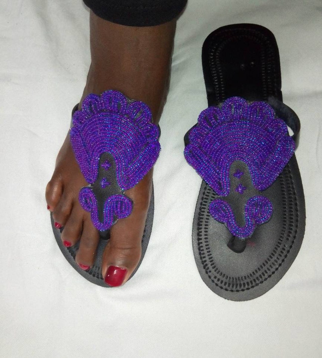 ON Sale:beaded Sandals/sandals Women Leather/african Beaded Sandals ...