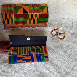 African Purses With a Matching Wallet and Earrings,african Print Bag ...