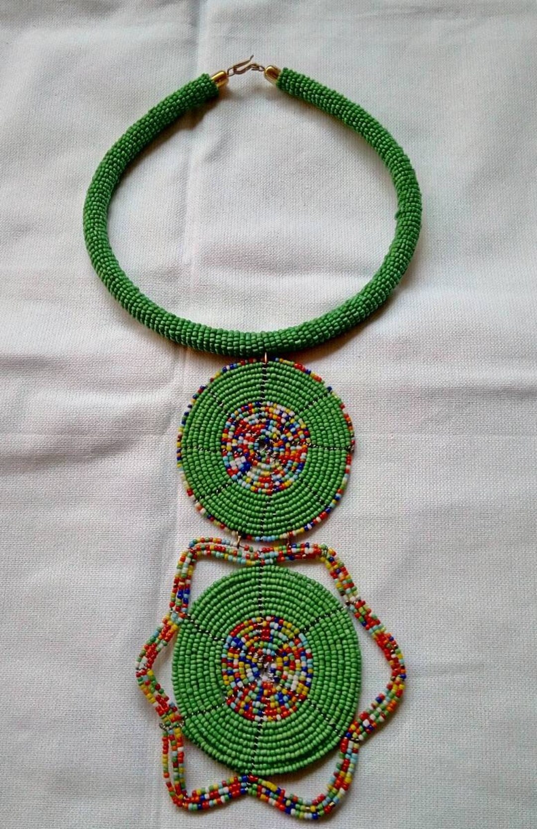 Green Beaded Necklace Women Necklace Christmas Gift for Her - Etsy