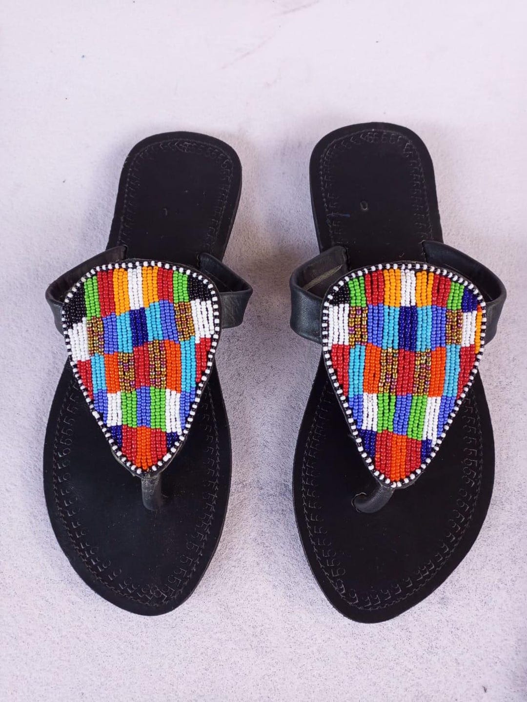 CUSTOMIZED African Beaded Sandals, Summer Sandals, Christmas Gift for ...