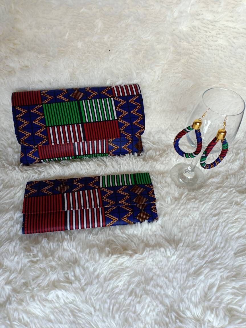 African purses with a matching wallet and earringsAfrican | Etsy