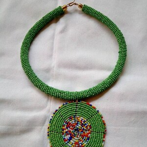 Green Beaded Necklace Women Necklace Christmas Gift for Her - Etsy