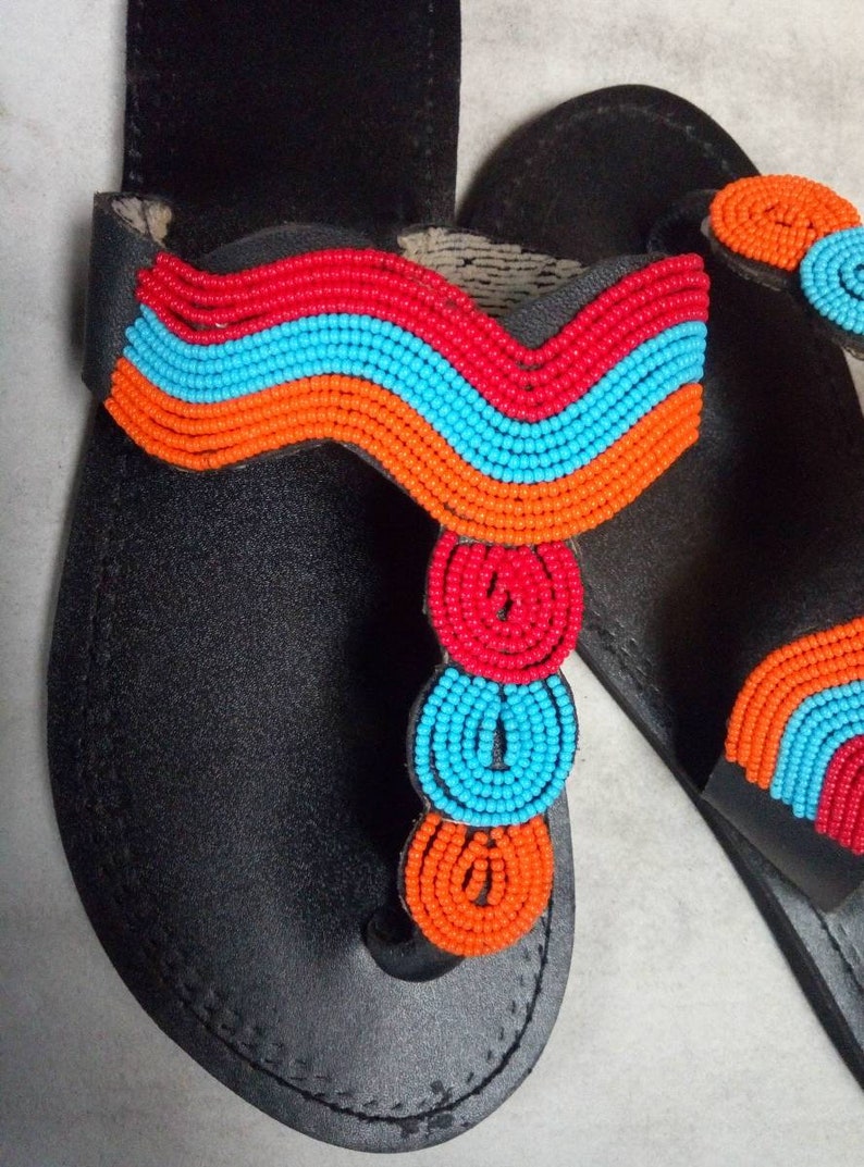 African Beaded Sandalswomen Sandalssummer Sandals Handmade - Etsy