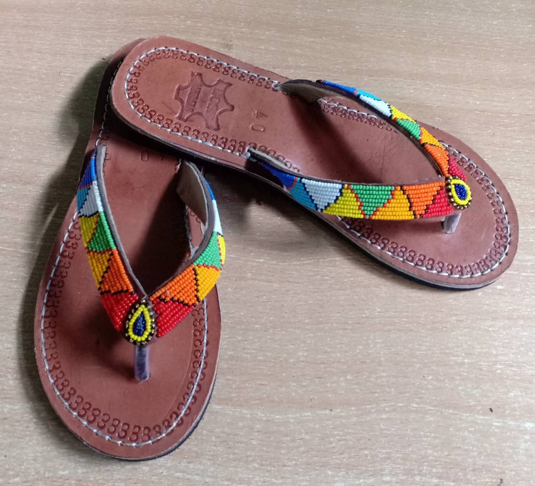Maasai Sandals African Beaded Sandals Women Sandals Kenyan - Etsy