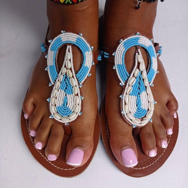Beaded Sandals - Etsy