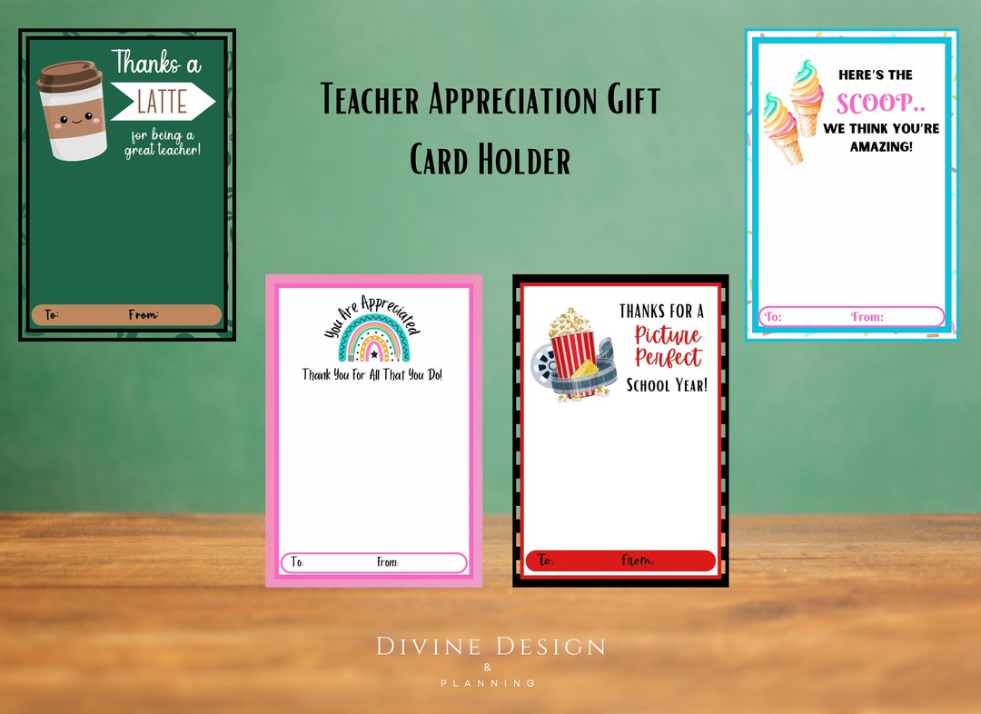 Teacher Appreciation Gift Card Holder Bundle - Etsy