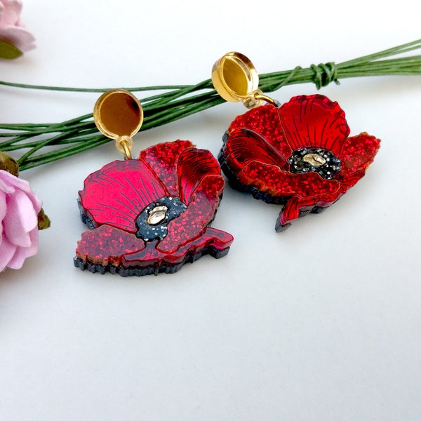 Poppy Earrings - Etsy UK