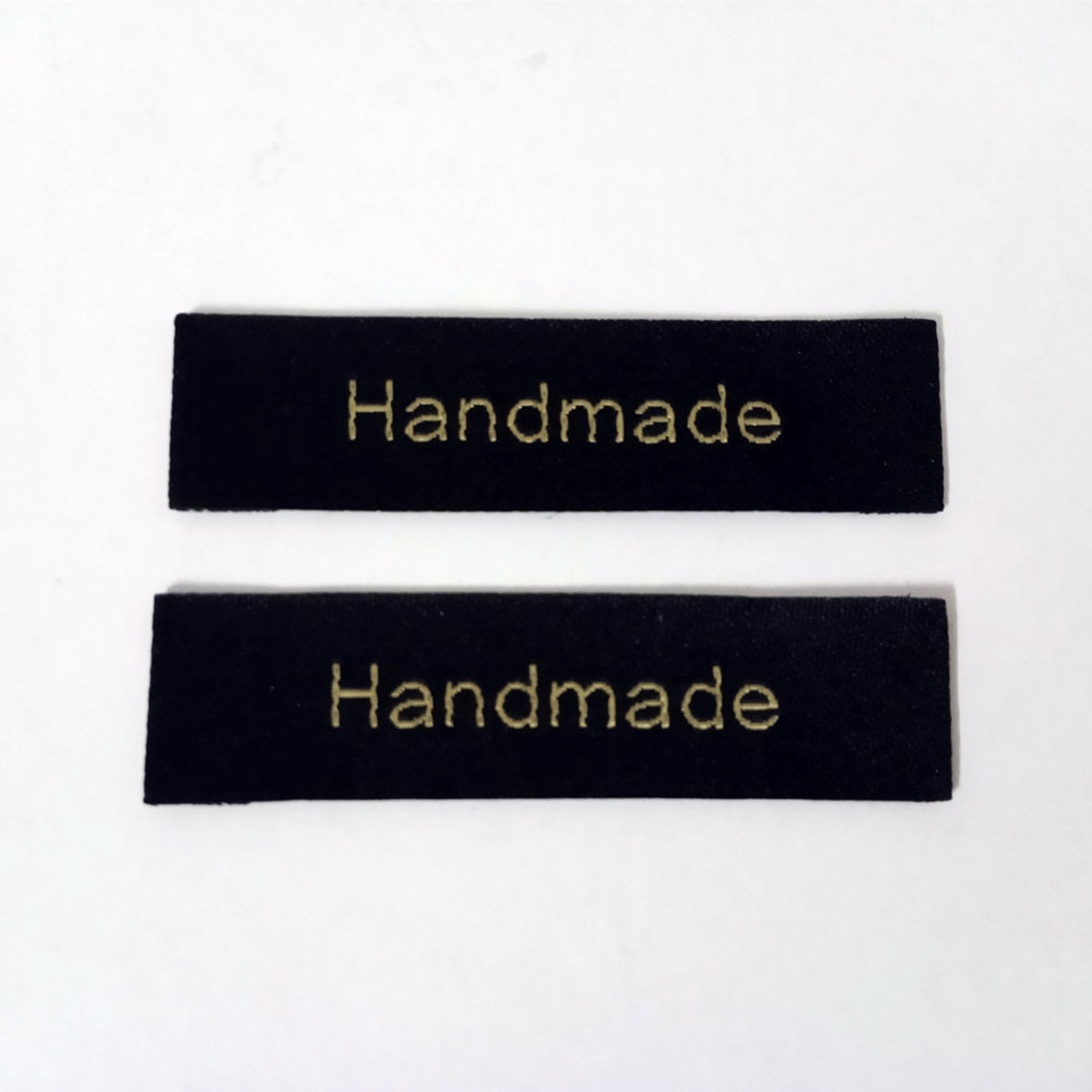 Handmade Woven Brand Labels: Black & Gold, End Fold (1.3cm X 5cm) - Etsy