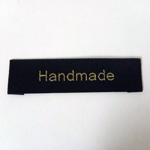 Handmade Woven Brand Labels: Black & Gold, End Fold (1.3cm X 5cm) - Etsy