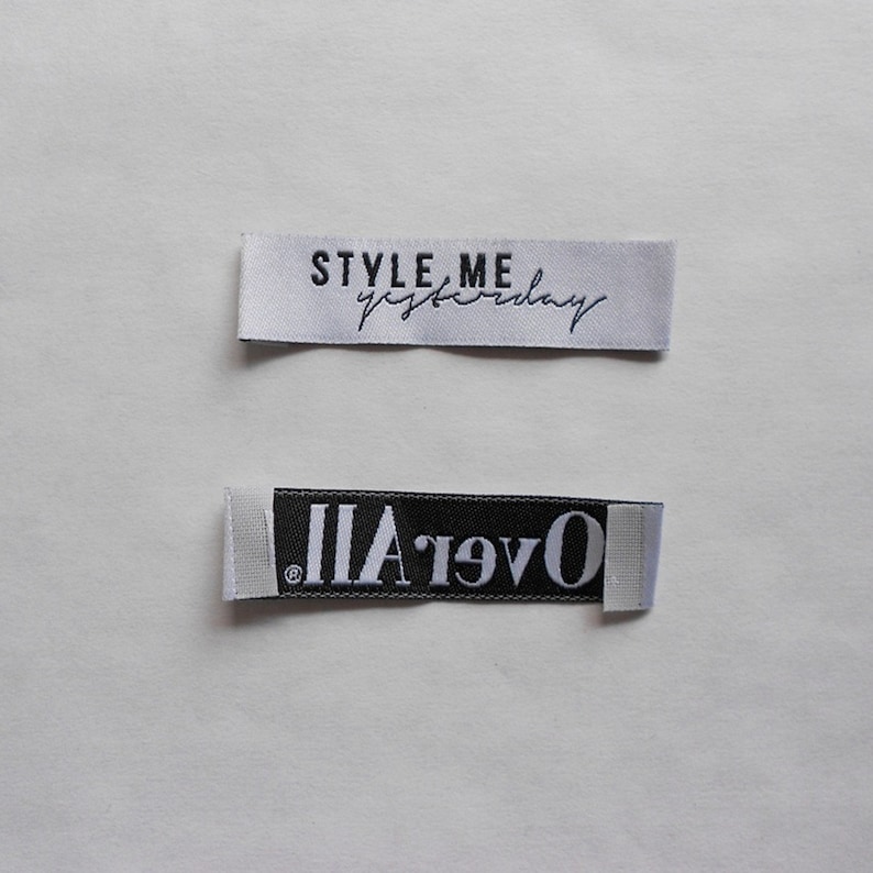 500pcs & 1000pcs Customized Damask Garment Woven Labels Hem Tag Sewing ...