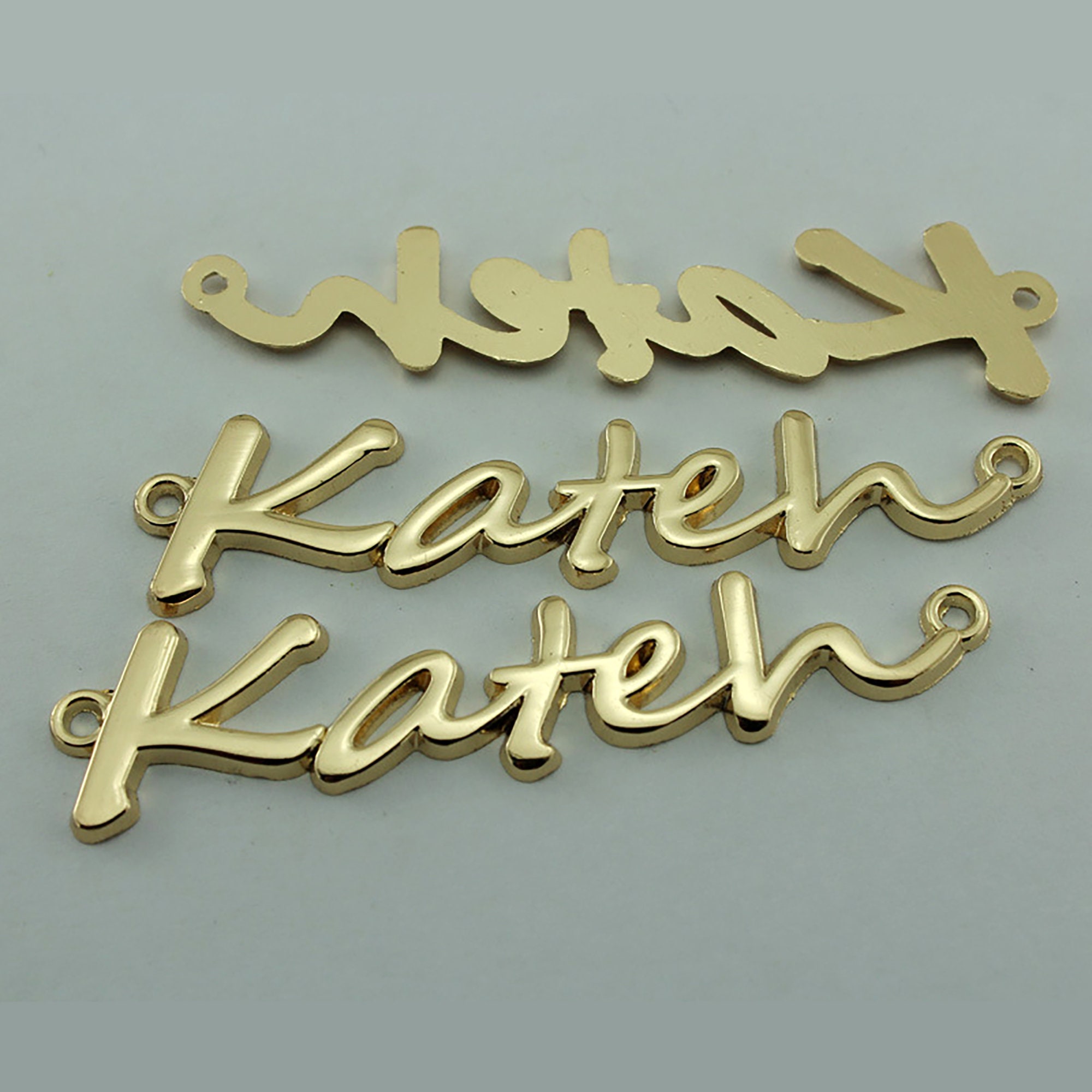 Customized Logo for Metal Label, Electroplating Metal English Letters ...