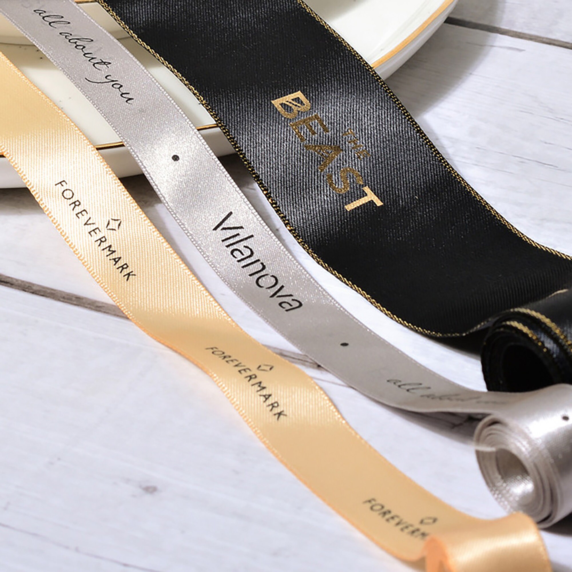 Custom Printed Satin / Grosgrain Ribbon With Brand Name and Private ...