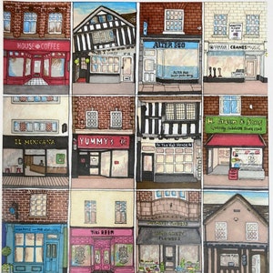 High Street Shops Illustration Print - Etsy