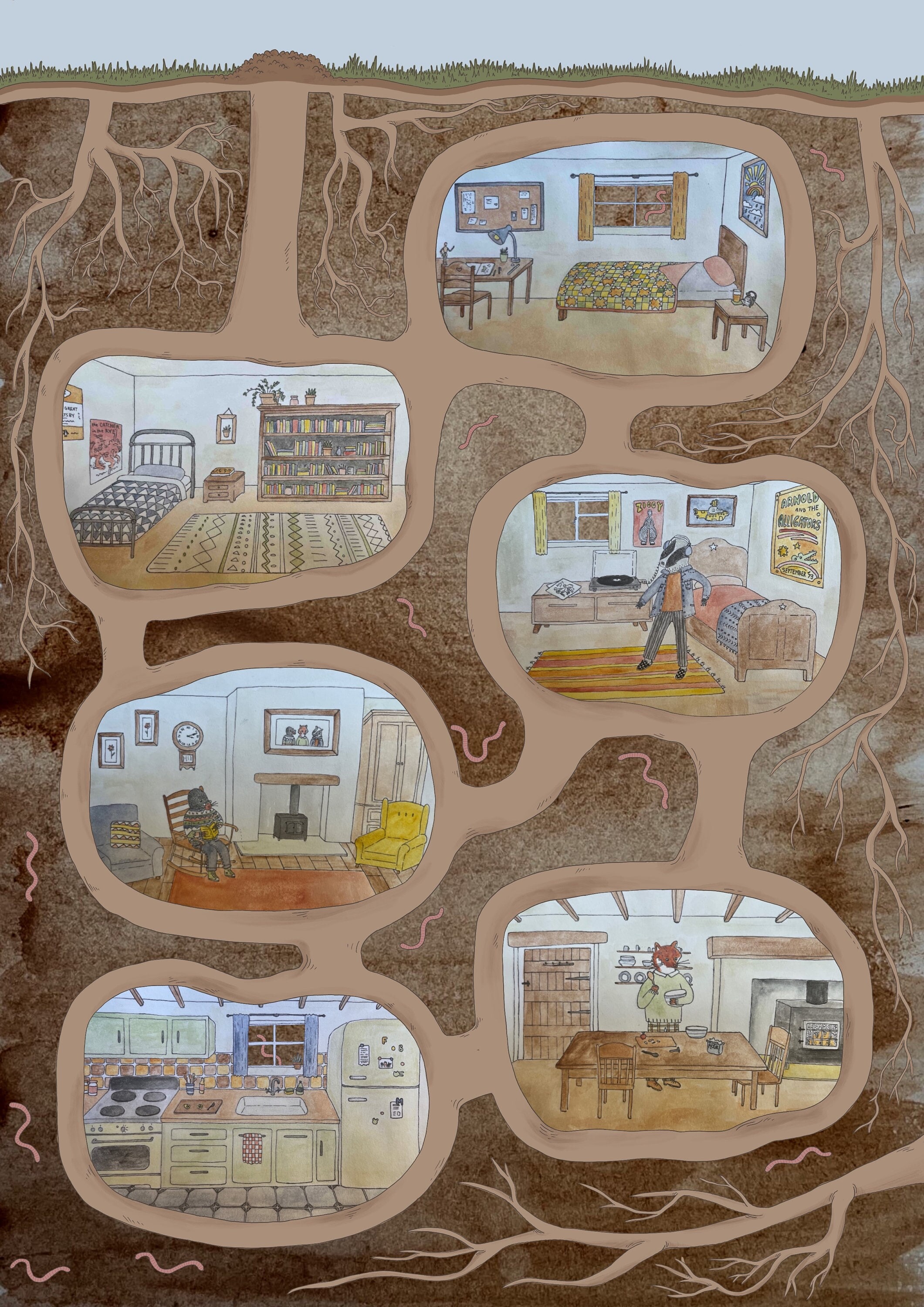 Burrows Illustration Print - Etsy