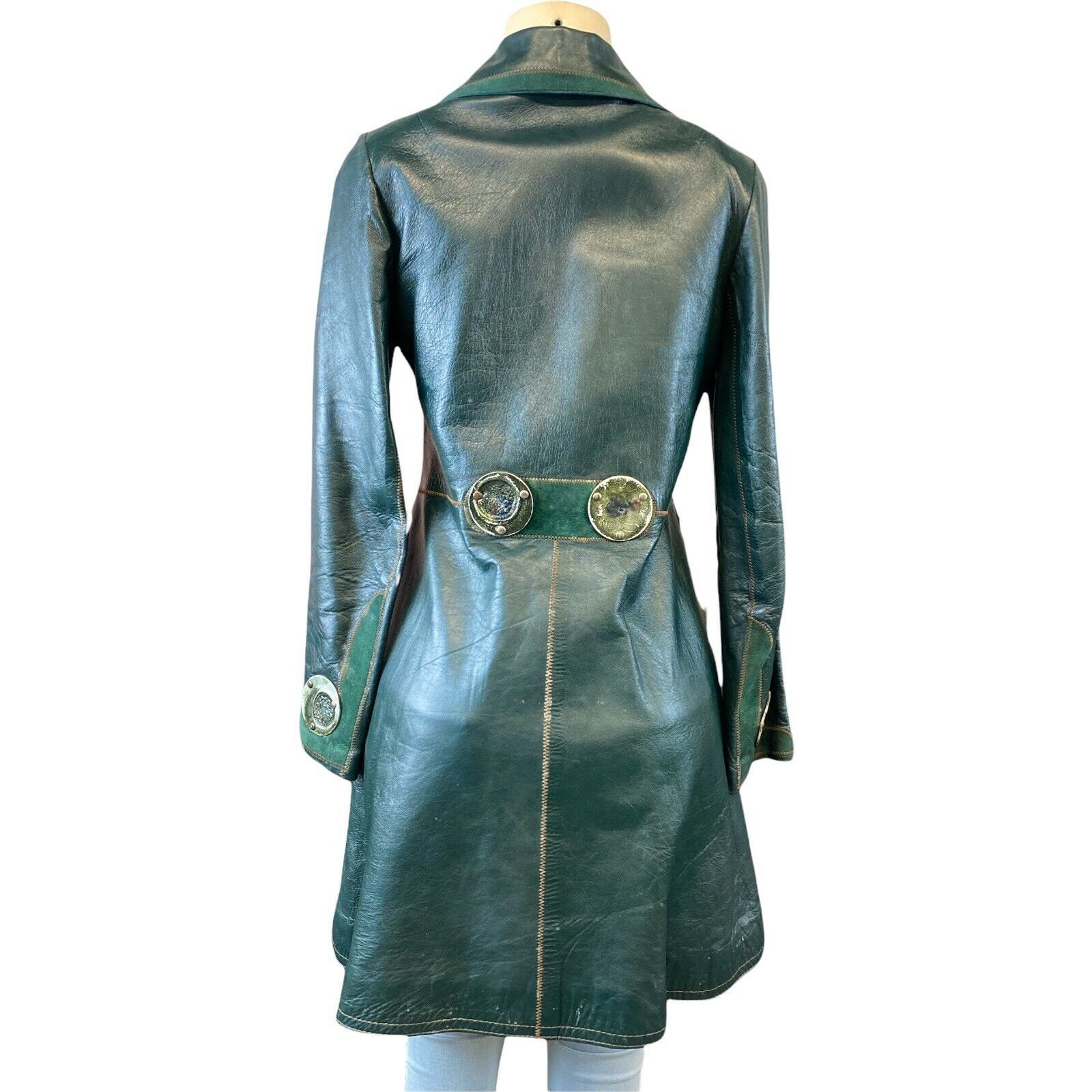 Vintage 70's Henry Lehr CORDOBA Brutalist Green Leather Coat - Etsy