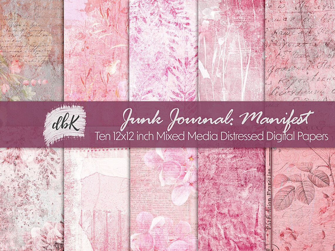 Digital Scrapbook Paper Bundle - Collage Paper - Junk Journal Kit - Art ...