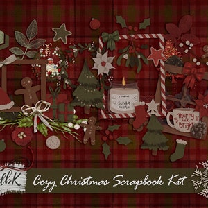 Merry Christmas Digital Scrapbooking Kit, Christmas Digiscrap Bundle ...