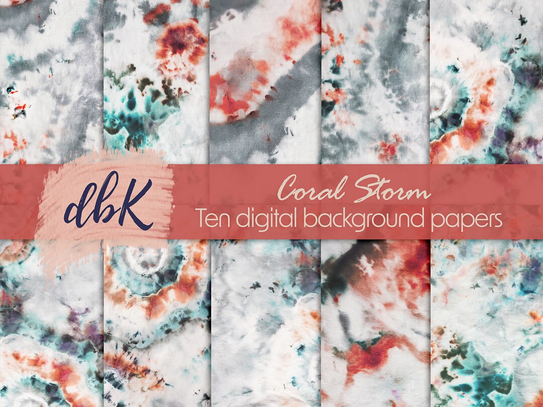 Boho Tie Dye Digital Scrapbook Paper, Printable Papers, Instant ...