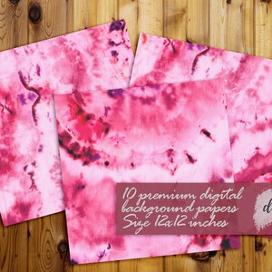 Boho Tie Dye Digital Scrapbook Paper Bundle, Printable Papers, Instant ...