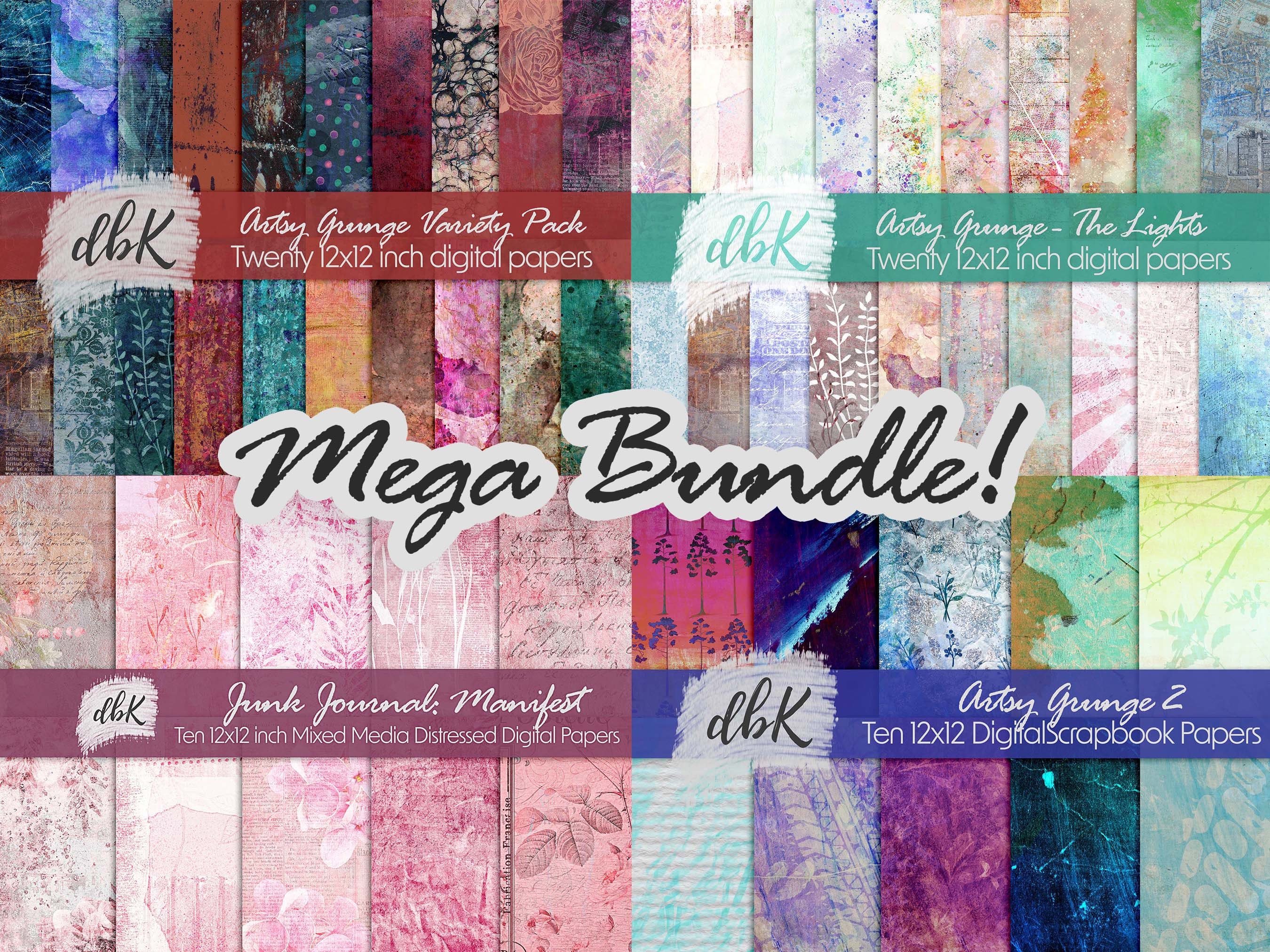 Digital Scrapbook Paper Bundle - Collage Paper - Junk Journal Kit - Art ...
