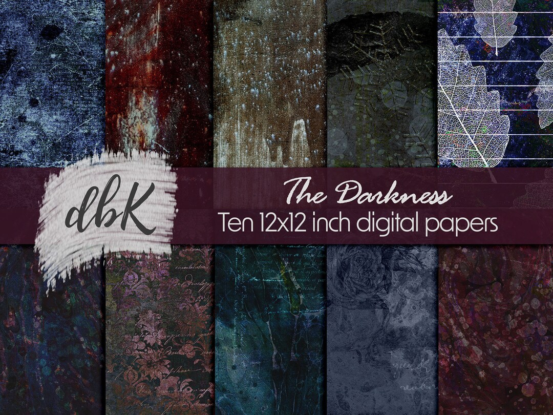 Dark Grunge Digital Paper Pack - Art Journal Collage Paper - Mixed ...
