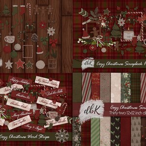 Merry Christmas Digital Scrapbooking Kit, Christmas Digiscrap Bundle ...