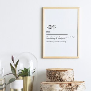 Home Definition Poster, Home Definition Print, Home Decor, Definition ...
