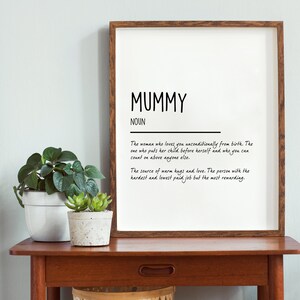 Mum Definition Poster, Gift for Mum, Definition Print, Mum Definition ...