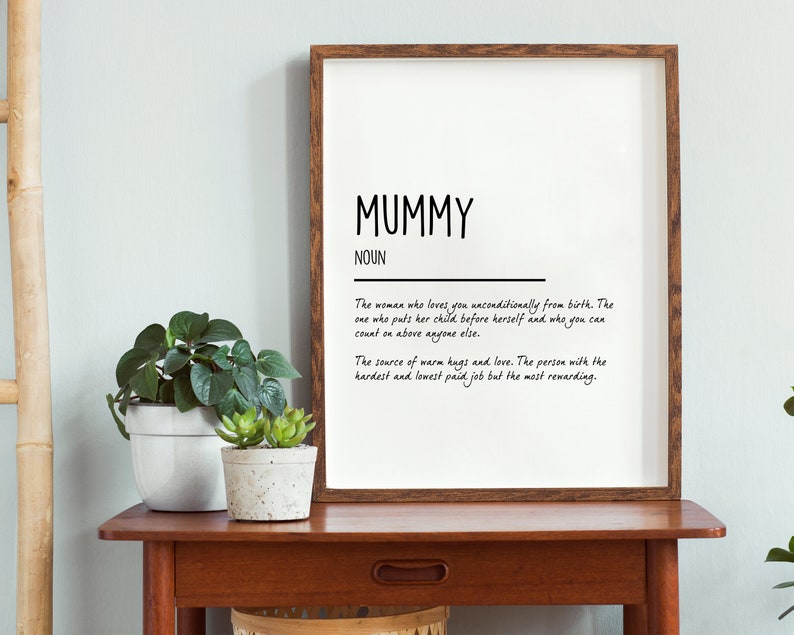 Mum Definition Poster Gift For Mum Definition Print Mum Etsy