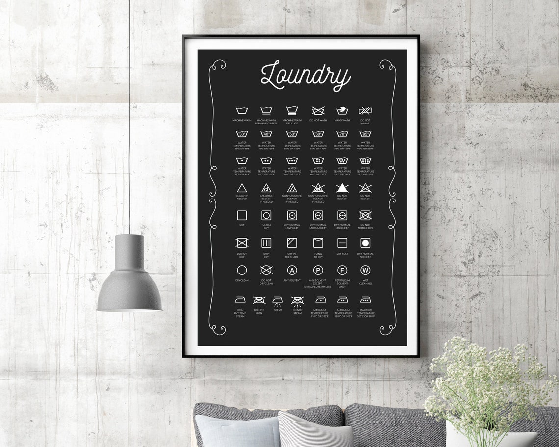 Laundry Chart Print Laundry Room Print Laundry Poster | Etsy