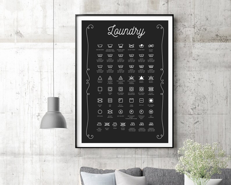 Laundry Chart Print Laundry Room Print Laundry Poster - Etsy UK
