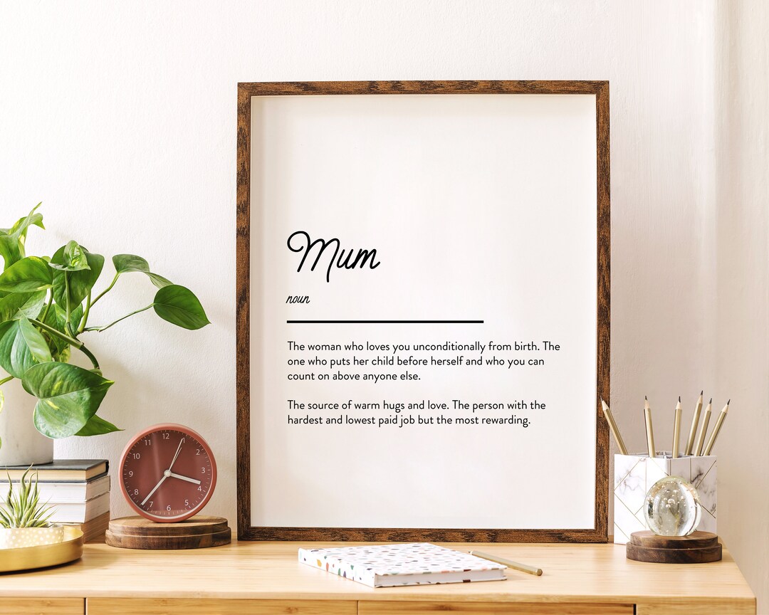 Mum Definition Poster Gift for Mum Definition Print Mum - Etsy