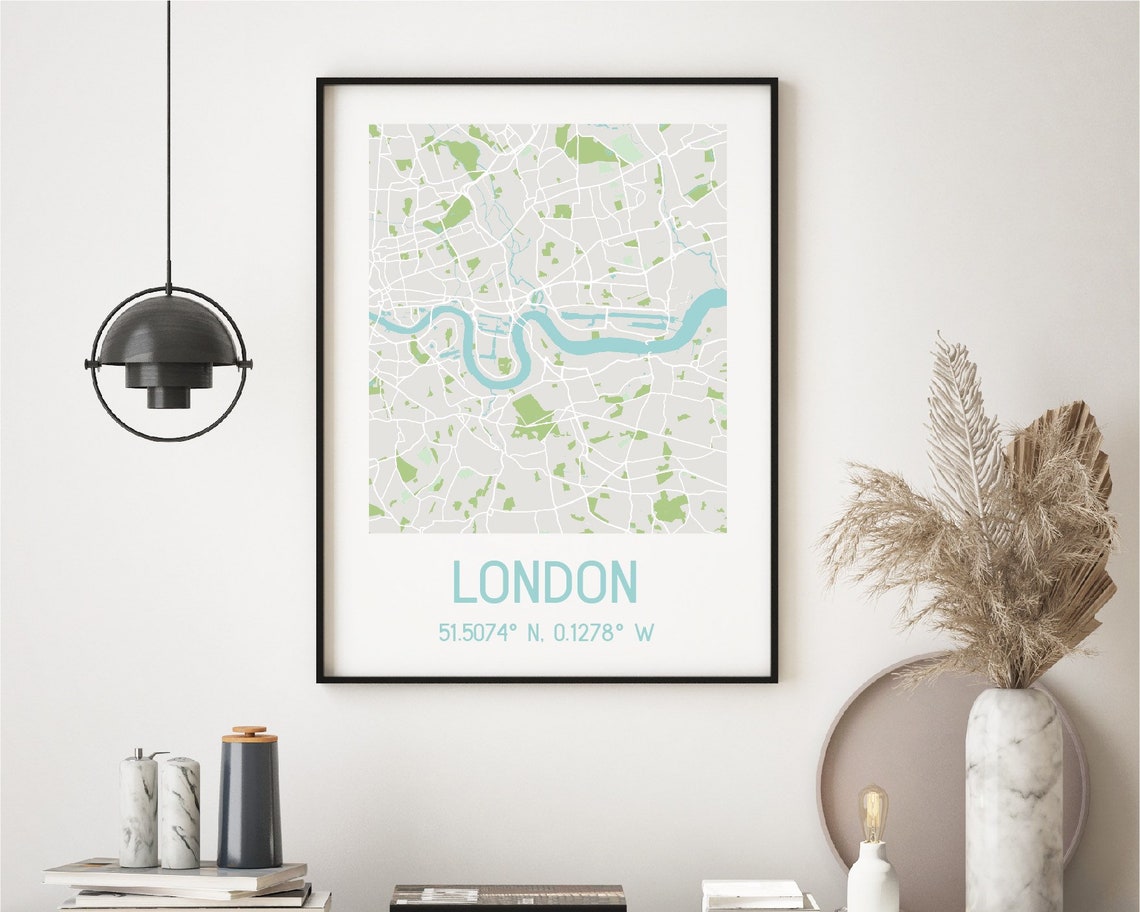 Natural City Map Minimalist Poster Natural City Poster | Etsy
