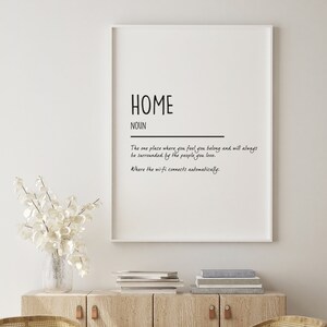 Home Definition Poster, Home Definition Print, Home Decor, Definition ...