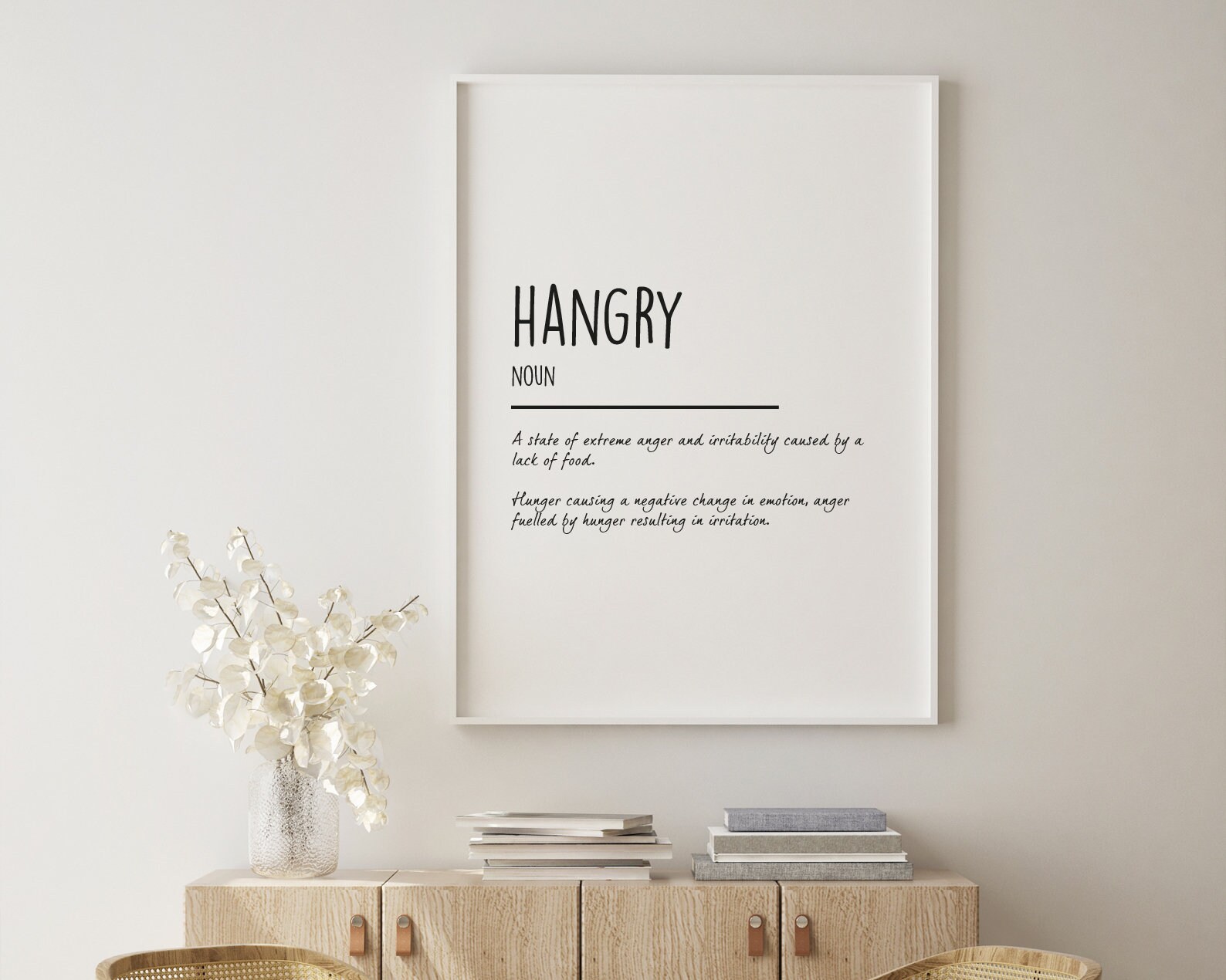 Hangry Definition Poster Hangry Definition Print Home Decor | Etsy