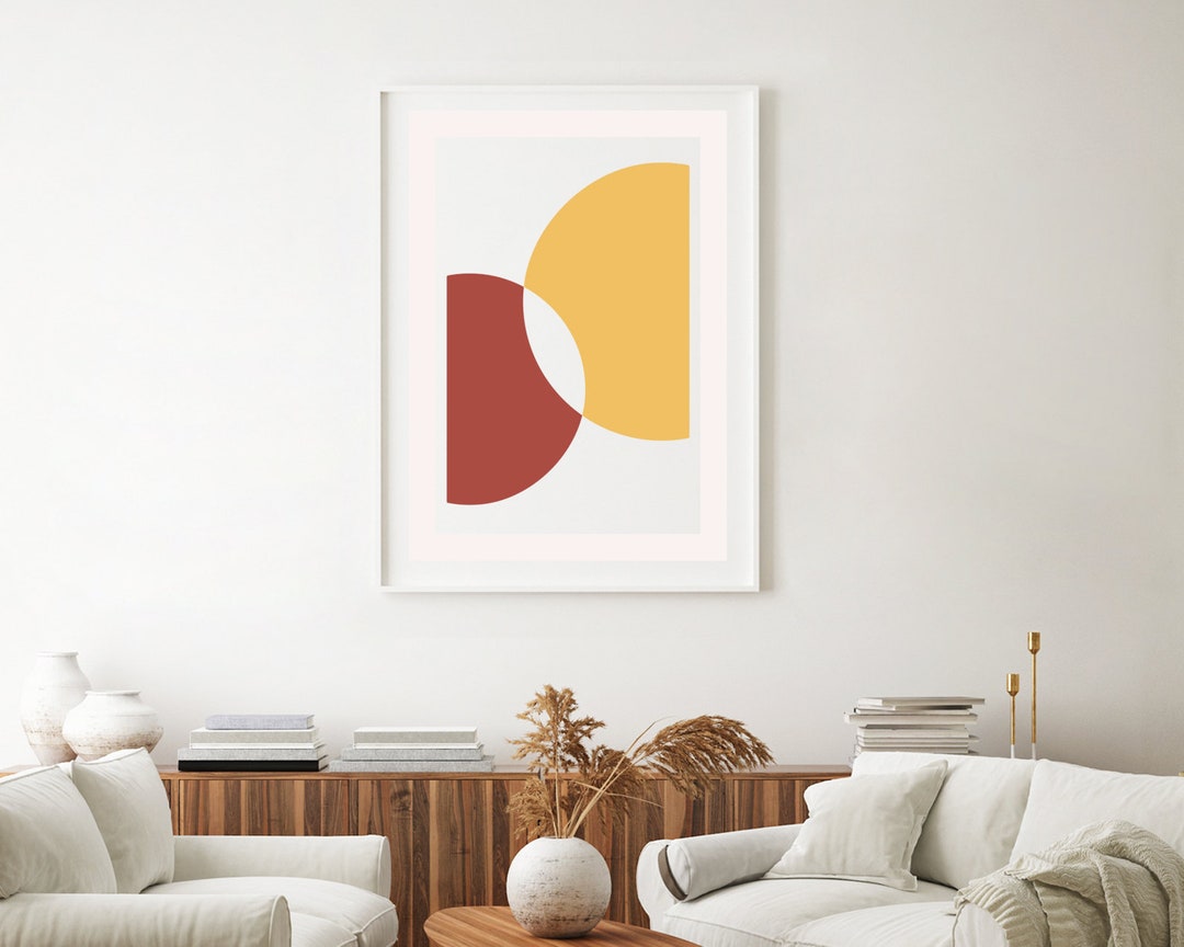 Overlapping Circles Wall Art, Geometric Print, Scandinavian Print ...