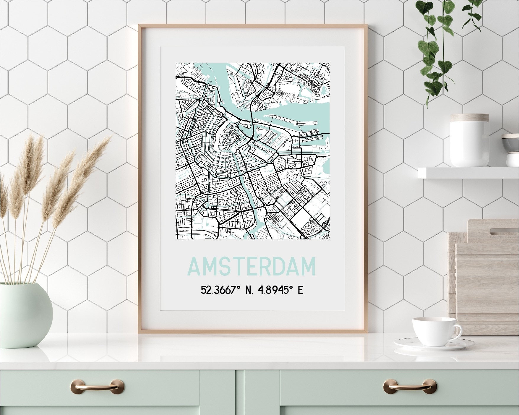 Turquoise City Map Minimalist Poster Turquoise City Poster | Etsy