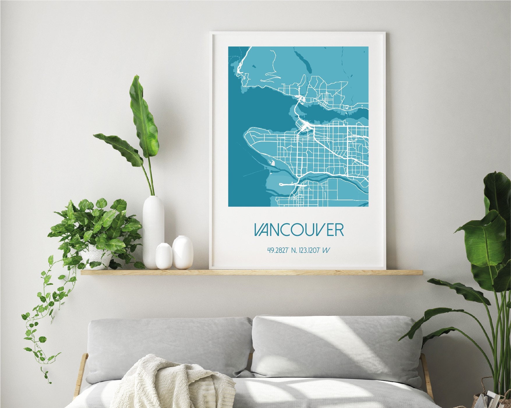 Blue City Map Minimalist Poster Blue City Poster London - Etsy