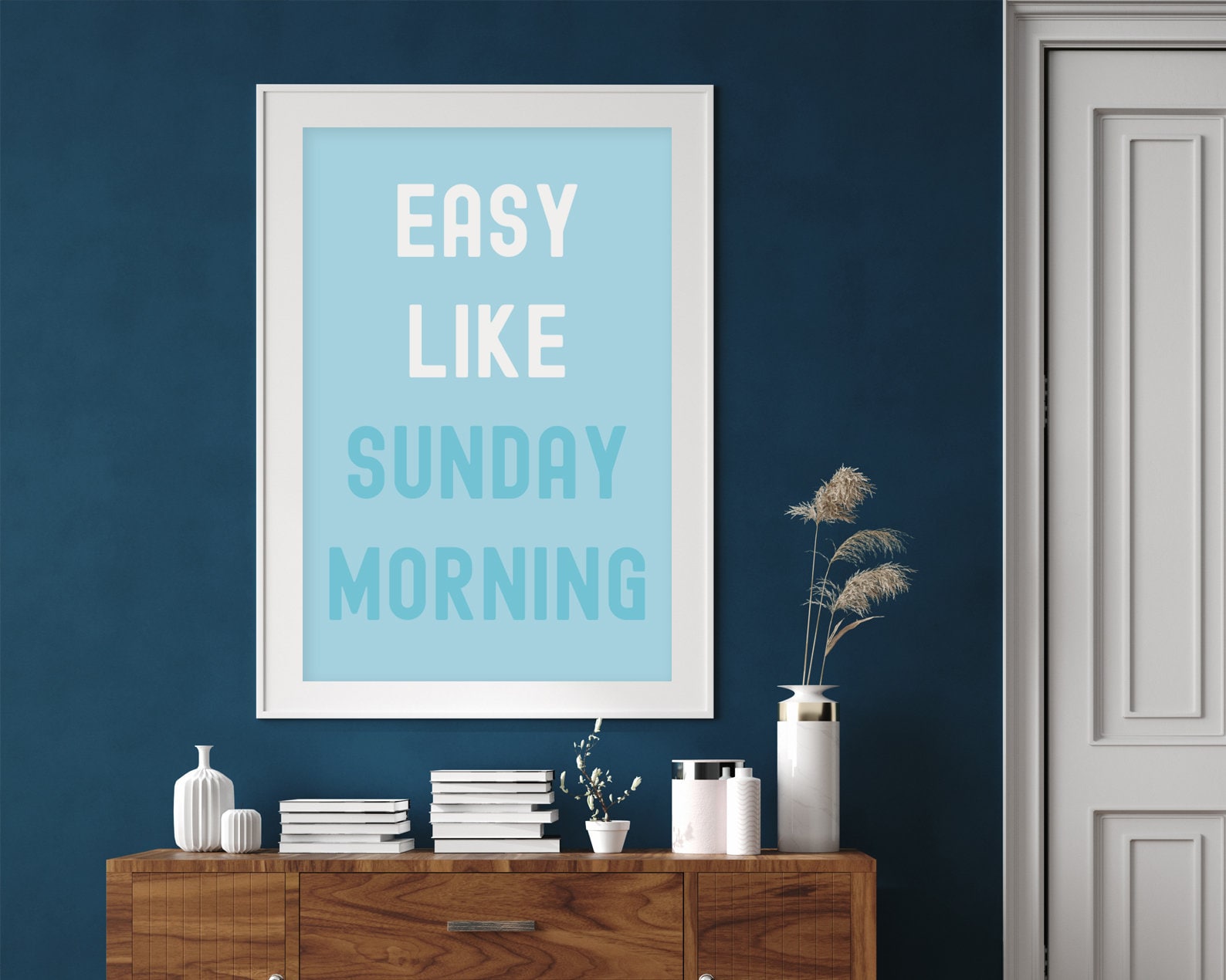 Easy Like Sunday Morning Print Typography Print Blue Sunday - Etsy
