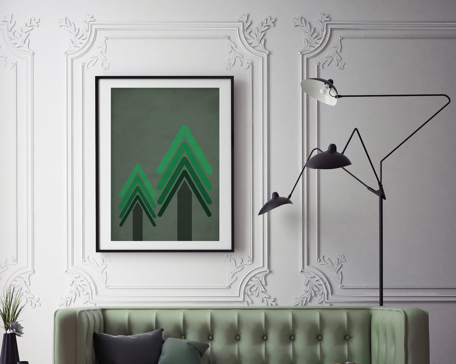 Geometric Trees Print Forest Print Trees Poster Abstract | Etsy UK